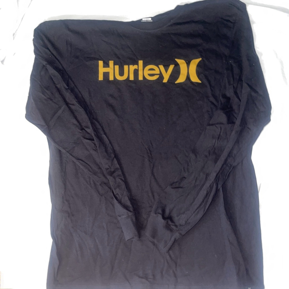 Hurley | Shirts | Hurley Mens Long Sleeve Graphic Tshirt Black Yellow ...